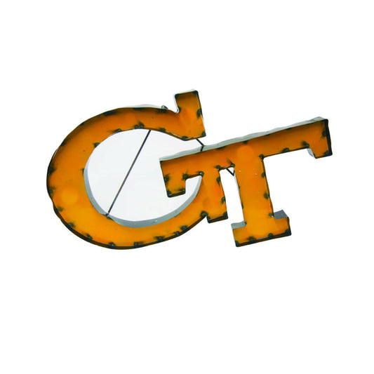 Georgia Tech "GT" Logo Lighted Recycled Metal Wall Decor – LRT Metal ...