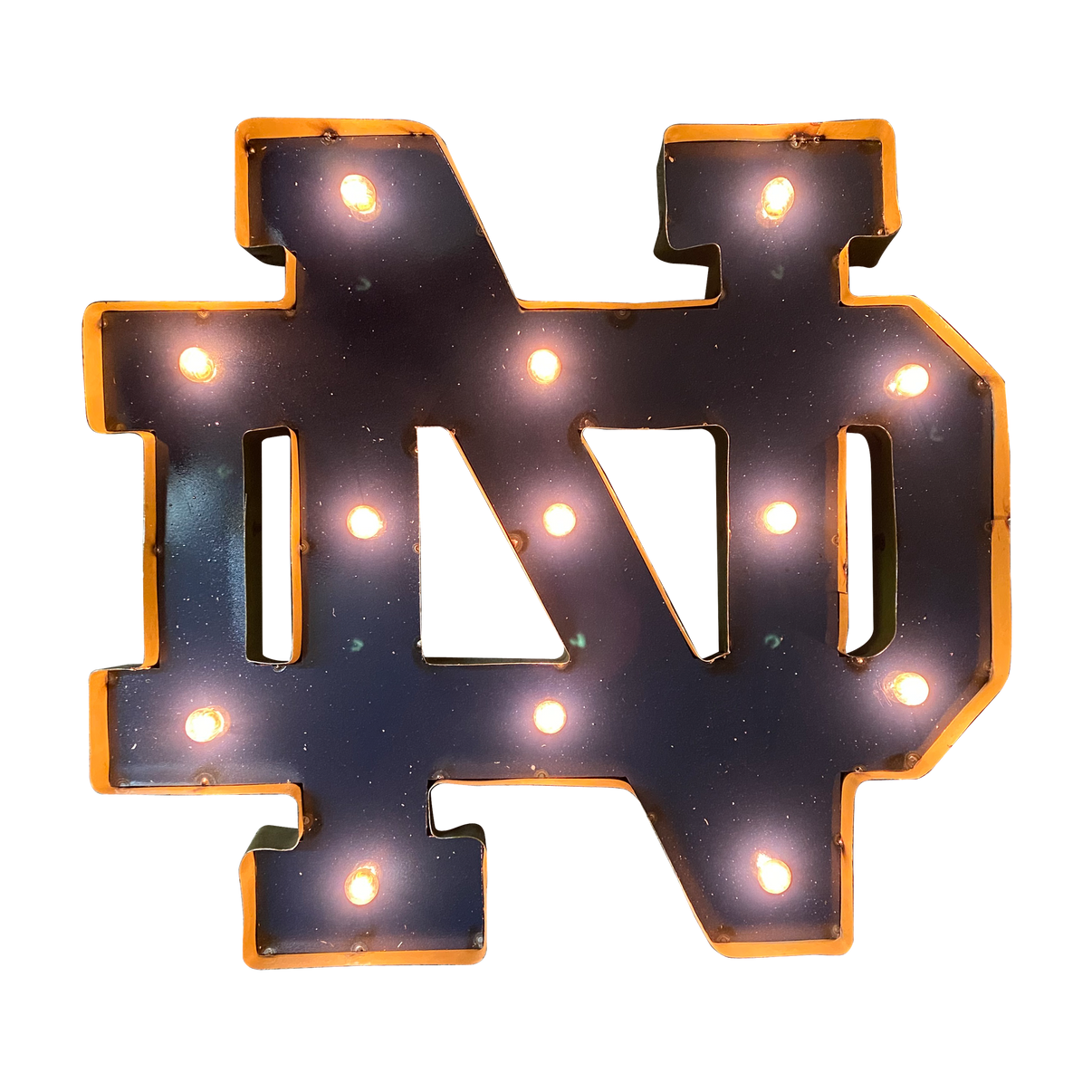 Notre Dame ND Lighted Recycled Metal Wall Decor | LRT Metal – LRT Metal ...