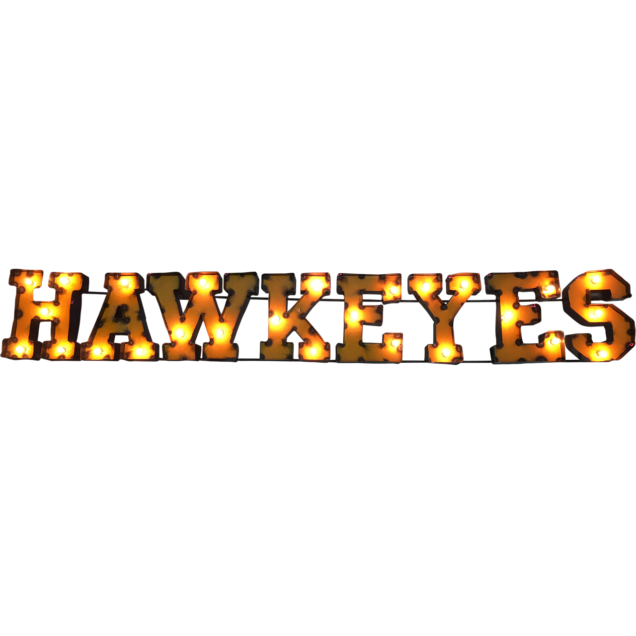 Iowa "Hawkeyes" Lighted Recycled Metal Wall Decor – LRT Metal Decor & More
